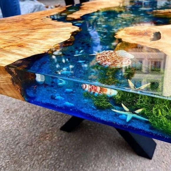 Ocean with Creature Resin Table – Shaahi Decor